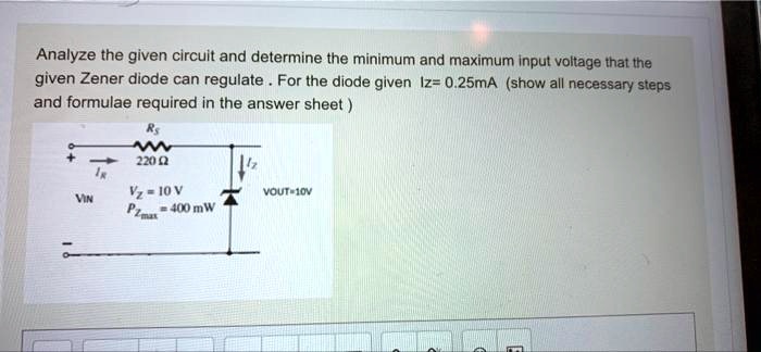 Solved Analyze The Given Circuit And Determine The Minimum And Maximum Input Voltage That The 5282