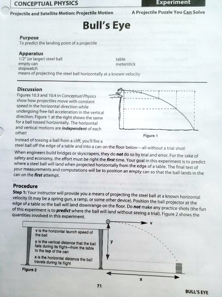 conceptual physics experiment projectile and satellite motion ...