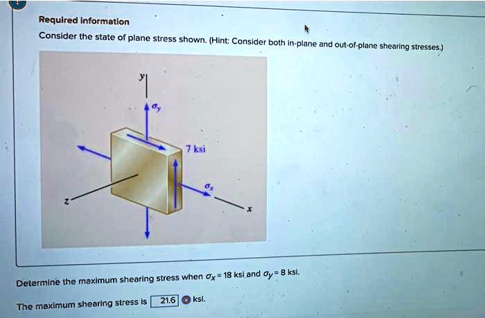 SOLVED: Required Information: Consider the state of plane stress shown ...