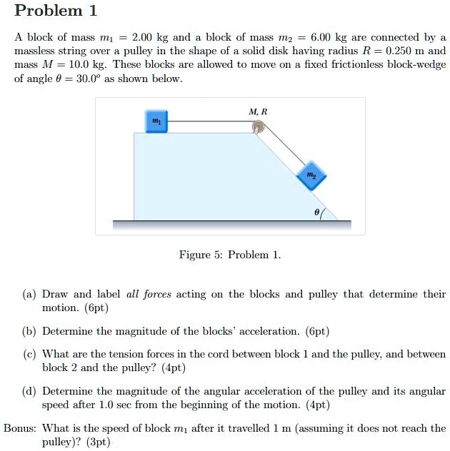 problem block of mass m 200 kg and block of mass m2 600 kg are ...