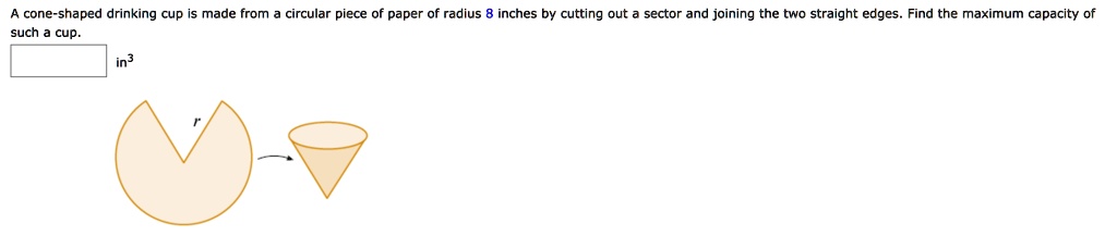 SOLVED: cone-shaped drinking cup made from circular piece of paper of ...