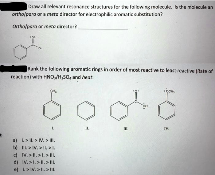 SOLVED: Draw all relevant resonance structures for the following molecule. Is the molecule an ...