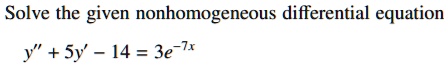 solve the given nonhomogeneous differential equation y sy 14 3e ix 42206