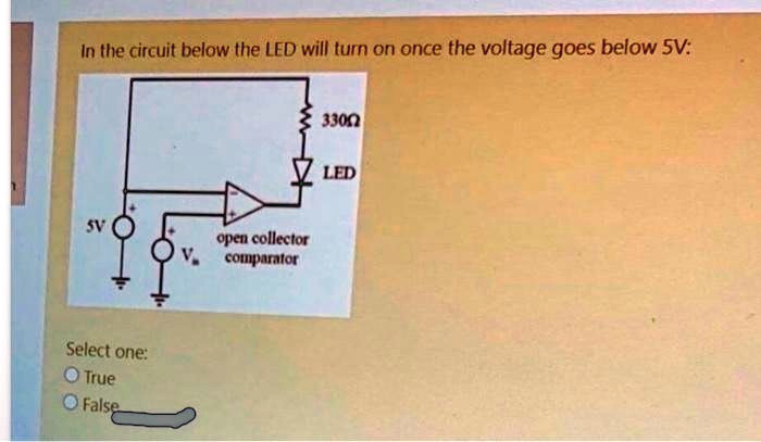 SOLVED: In the circuit below the LED will turn on once the voltage goes ...