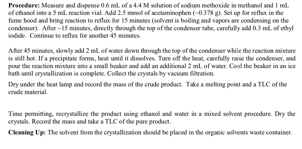 procedure measure and dispense 06 ml of a 44 m solution of sodium ...