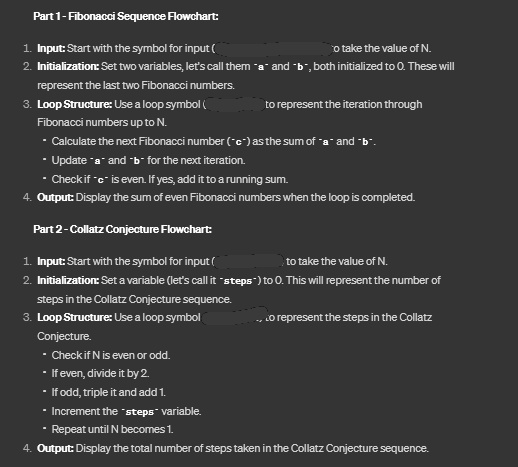 Solved Part 1 Fibonacci Sequence Flowchart Input Start With The Symbol For Input To Take
