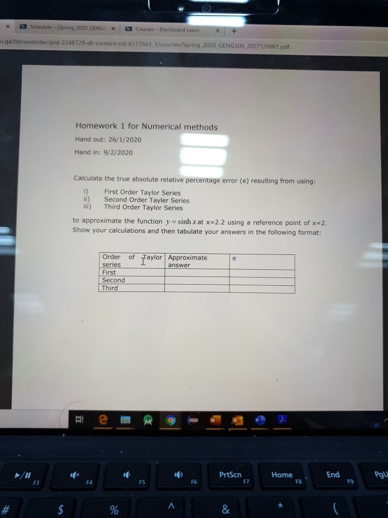 SOLVED: Schedule (Spring2020GENGE Courses Blackboard Learn "qa ...