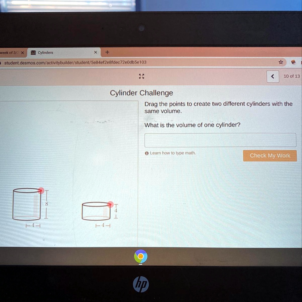 Cylinder Challenge Drag the points to create two different cylinders ...