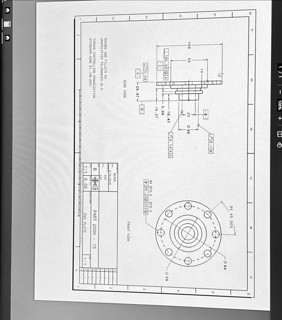 ROUNDS AND FILLETS R4 UNSPECIFIED TOLERANCES ±0.5 THREAD CONTROLLING ...
