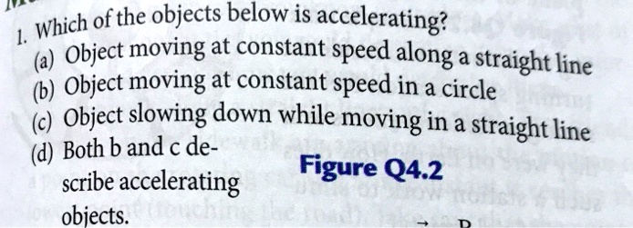 SOLVED: Which = ofthe objects below is accelerating? Object moving at constant speed along = a ...