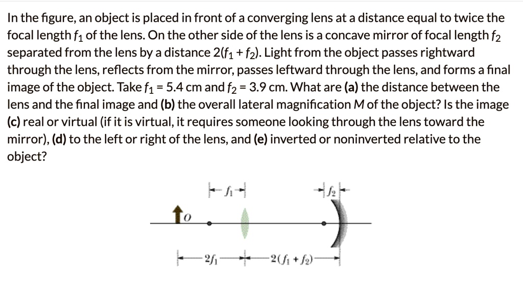in the figure an object is placed in front of a converging lens at a ...