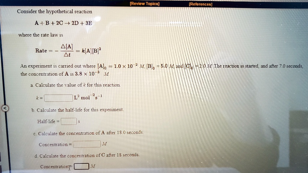 SOLVED:[Review Topica] (Referencea] Consider the hypothetical reaction ...