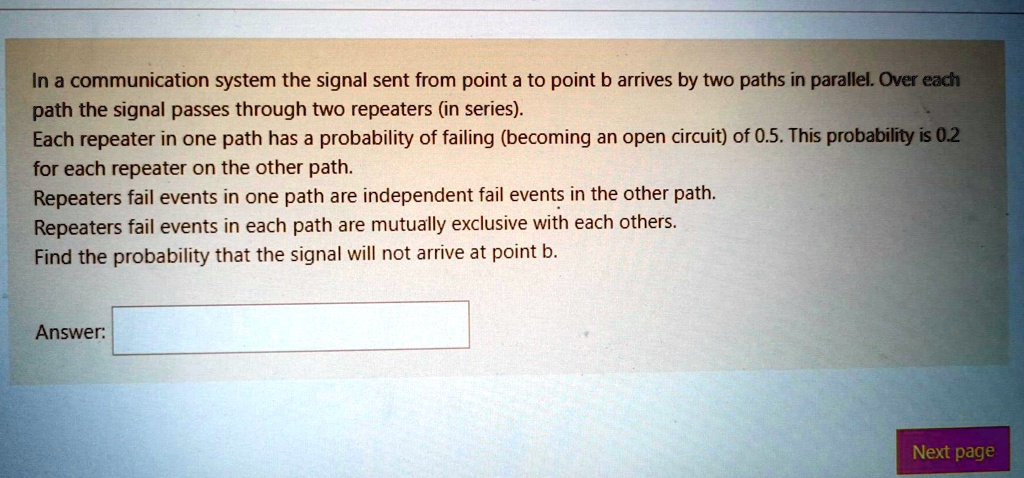in a communication system the signal sent from point a to point b ...