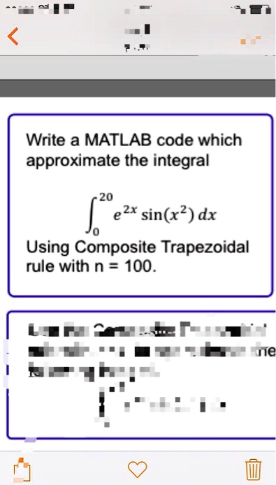 SOLVED: Write a MATLAB code which approximate the integral 20 e2x sin(x2) dx Using Composite ...