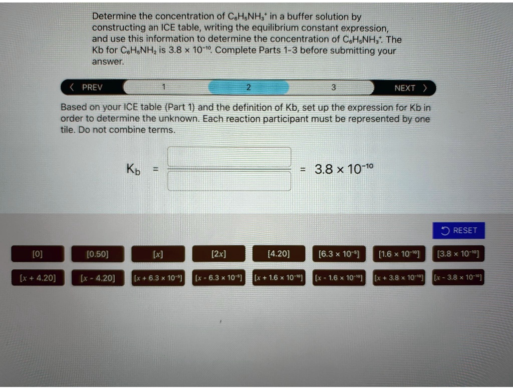 SOLVED: Determine the concentration of C6H5NH3+ in a buffer solution by ...
