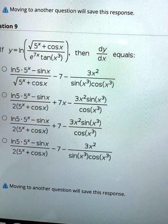 SOLVED: Moving to another question will save this response: stion 9 If ...