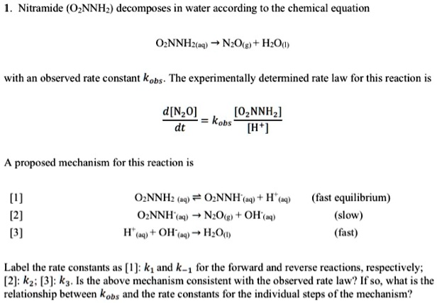 Nitramide (OzNNHz) decomposes in water according to the chemical ...