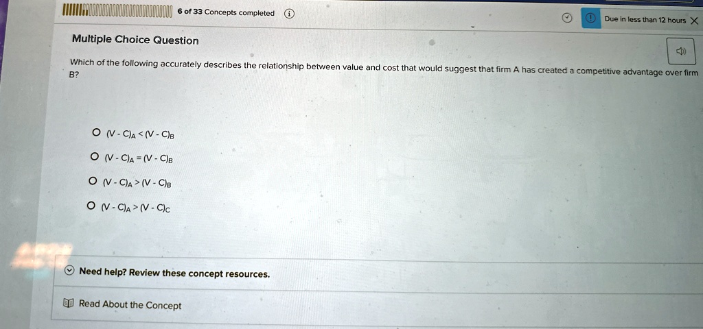 [GET ANSWER] 6 of 33 concepts completed multiple choice question which of the following ...