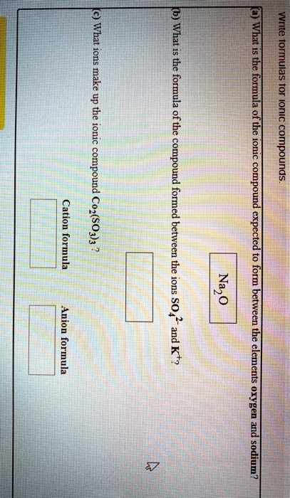 SOLVED: What ions make up the ionic compound "Co2(SO3)3"? What is the ...