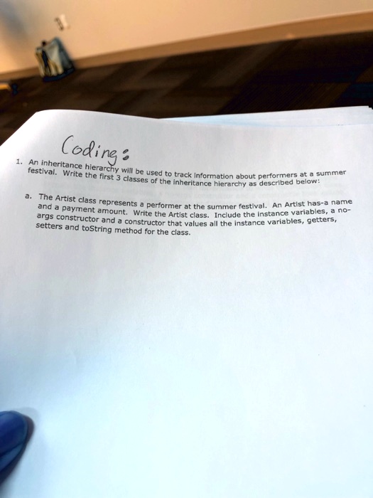 SOLVED: The Artist Class Represents a Performer at the Summer Festival ... SOLVED: The Artist Class Represents a Performer at the Summer Festival ...