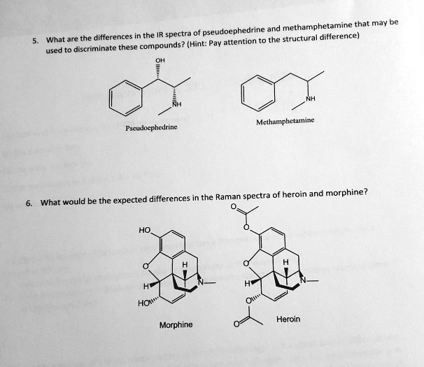 SOLVED:methamphetamine that (nay spectra of pseudoephedrine and What ...
