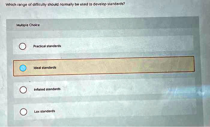 SOLVED: Which range of difficulty should normally be used to develop ...