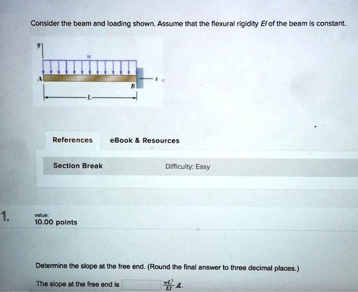 Consider the beam and loading shown. Assume that the flexural rigidity EI of the beam is ...
