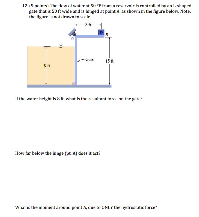 12. (9 points) The flow of water at 50 °F from a reservoir is ...