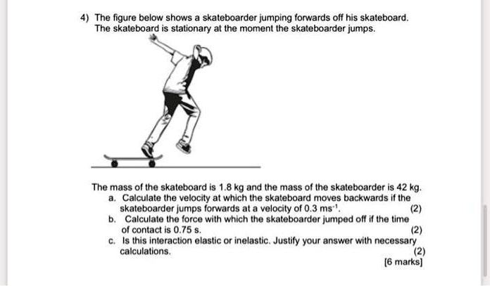 SOLVED: The figure below shows a skateboarder jumping forward off his ...