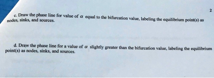 SOLVED: Draw the phase line for points as nodes, sinks, and sources. Value of x slightly greater ...