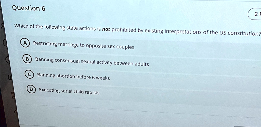 Solved Question 6 Which Of The Following State Actions Is Not