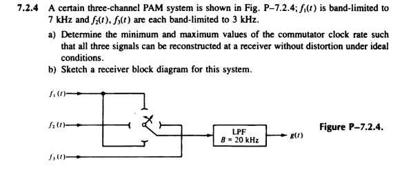 724 a certain three channel pam system is shown in fig p 724 f1t is ...