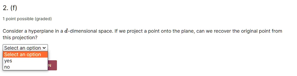 2 f point possible graded consider a hyperplane in a d dimensional ...