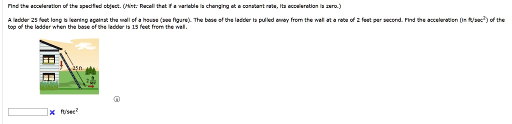 Solved Find The Acceleration Of The Specified Object Hint Recall