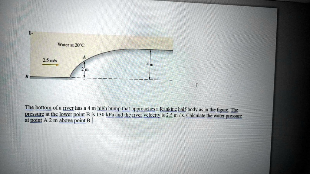water at20c 25 ms the bottom of a river has a 4 m high bump that ...