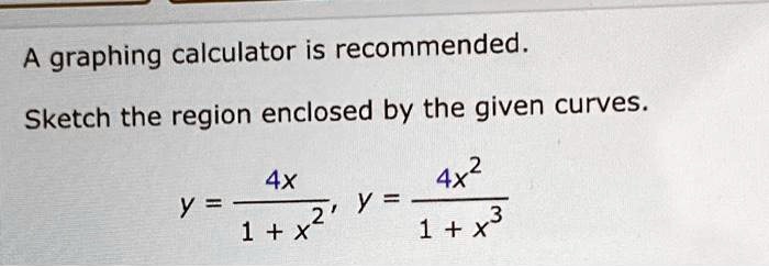 A graphing calculator is recommended. Sketch the region enclosed by the given curves. y = (4x ...