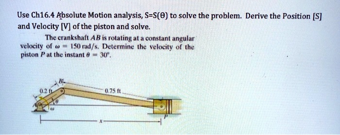 SOLVED: Use Ch16.4 Absolute Motion analysis, S = S to solve the problem. Derive the Position [S ...