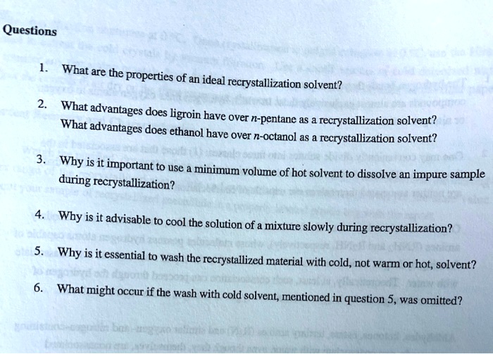 SOLVED: Questions What are the properties ofan ideal recrystallization ...