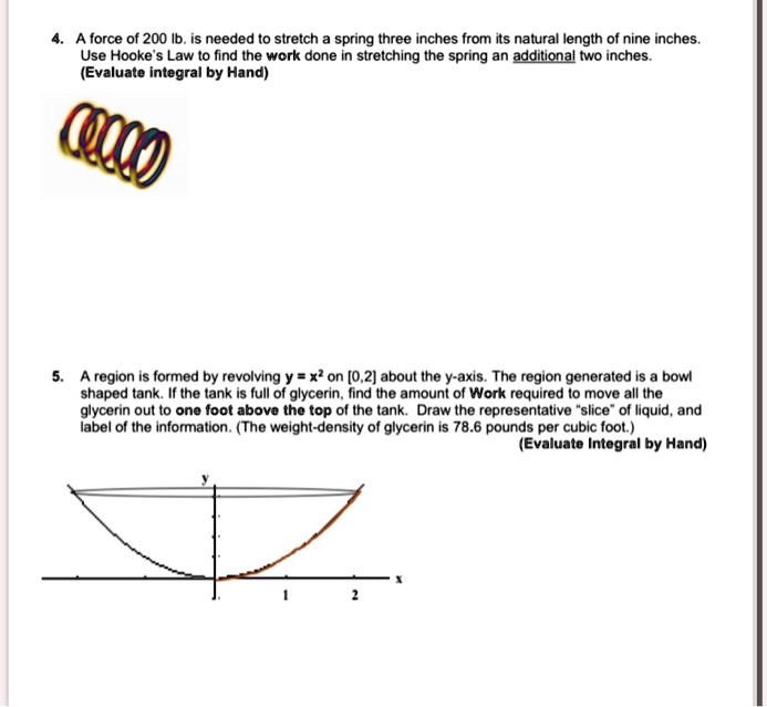 SOLVED: A force of 200 Ib is needed t0 stretch spring three inches from ...