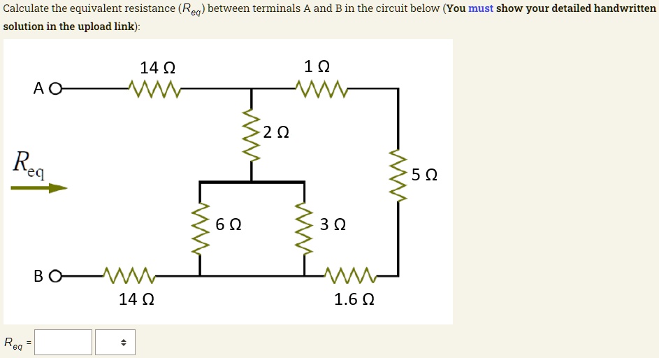 calculate the equivalent resistance between terminals a and b in the circuit below calculate the ...