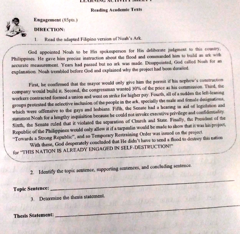 pls help me to answer this reading academic texts engagement sspts direction read the adapted ...