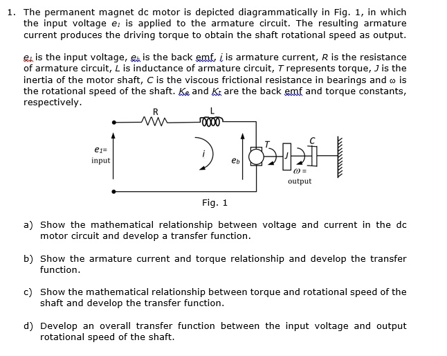The permanent magnet DC motor is depicted diagrammatically in Fig. 1 ...