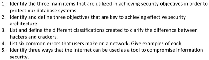 [GET ANSWER] 1. Identify the three main items that are utilized in ...