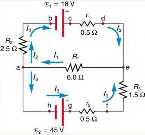 determine currents i1 i2 and i3 in the diagram below