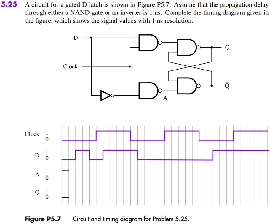 525 a circuit for a gated d latch is shown in figure p57 assume that the propagation delay ...