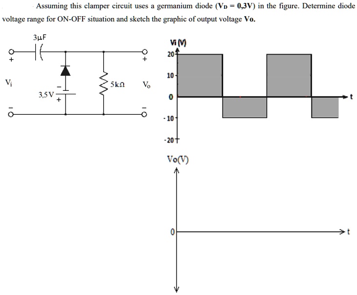 Solved Assuming This Clamper Circuit Uses A Germanium Diode Vp 03v In The Figure 
