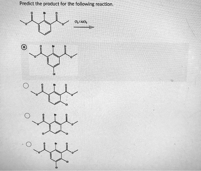 SOLVED: Predict the product for the following reaction: Clz( ACI)