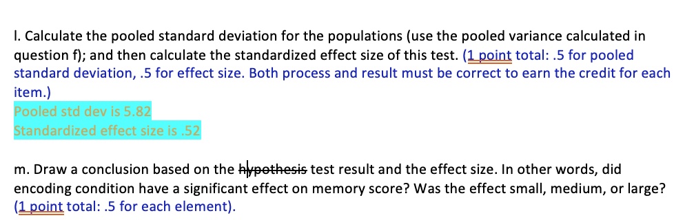 SOLVED: Calculate the pooled standard deviation for the populations ...