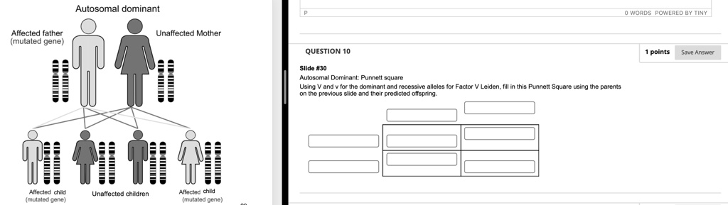 Autosomal dominant Affected father (mutated gene) Unaffected Mother ...