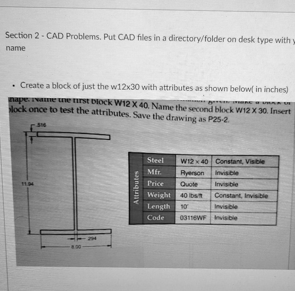 SOLVED: In AutoCAD Section 2 - CAD Problems. Put CAD files in a ...